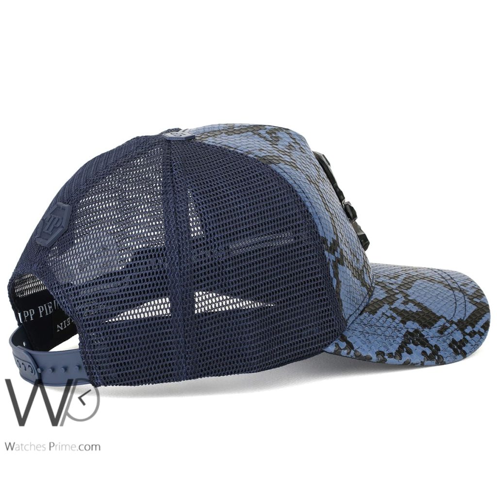 Philipp Plein PP Skull Trucker Blue Snake Cap | Watches Prime