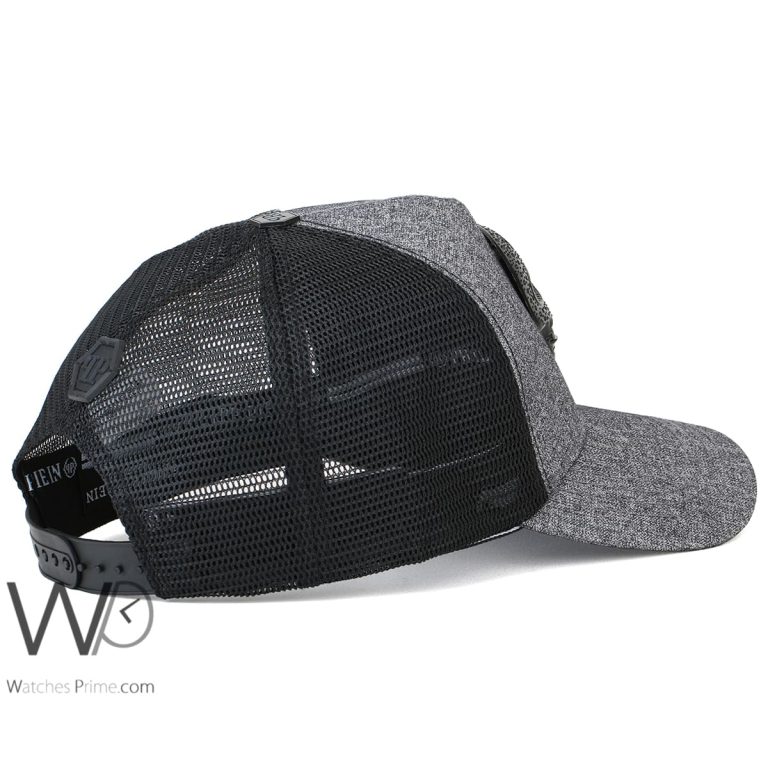 Philipp Plein PP Skull Trucker Grey Cap | Watches Prime