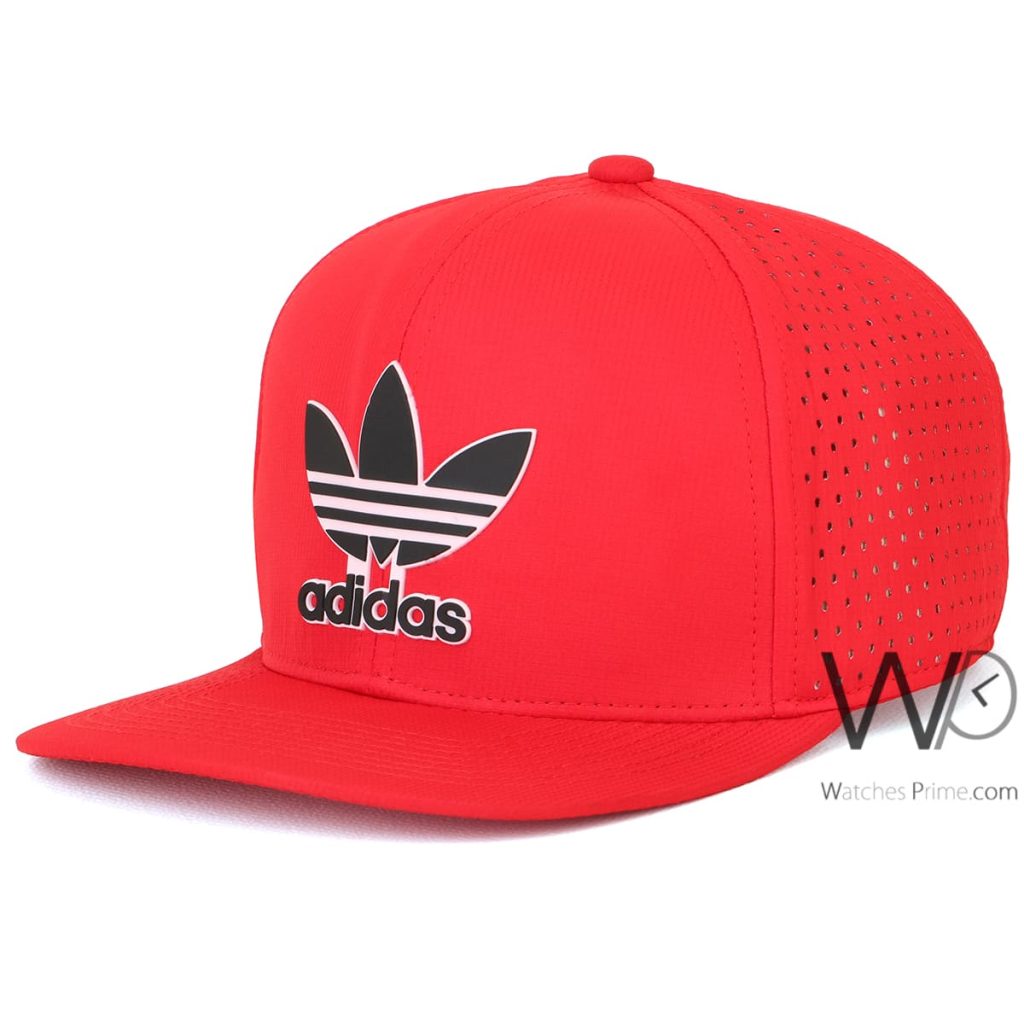 Adidas Snapback Flat Red Baseball Cap | Watches Prime