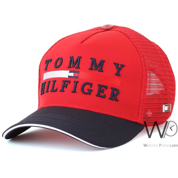 Tommy Hilfiger Red Blue trucker Net Cap | Watches Prime