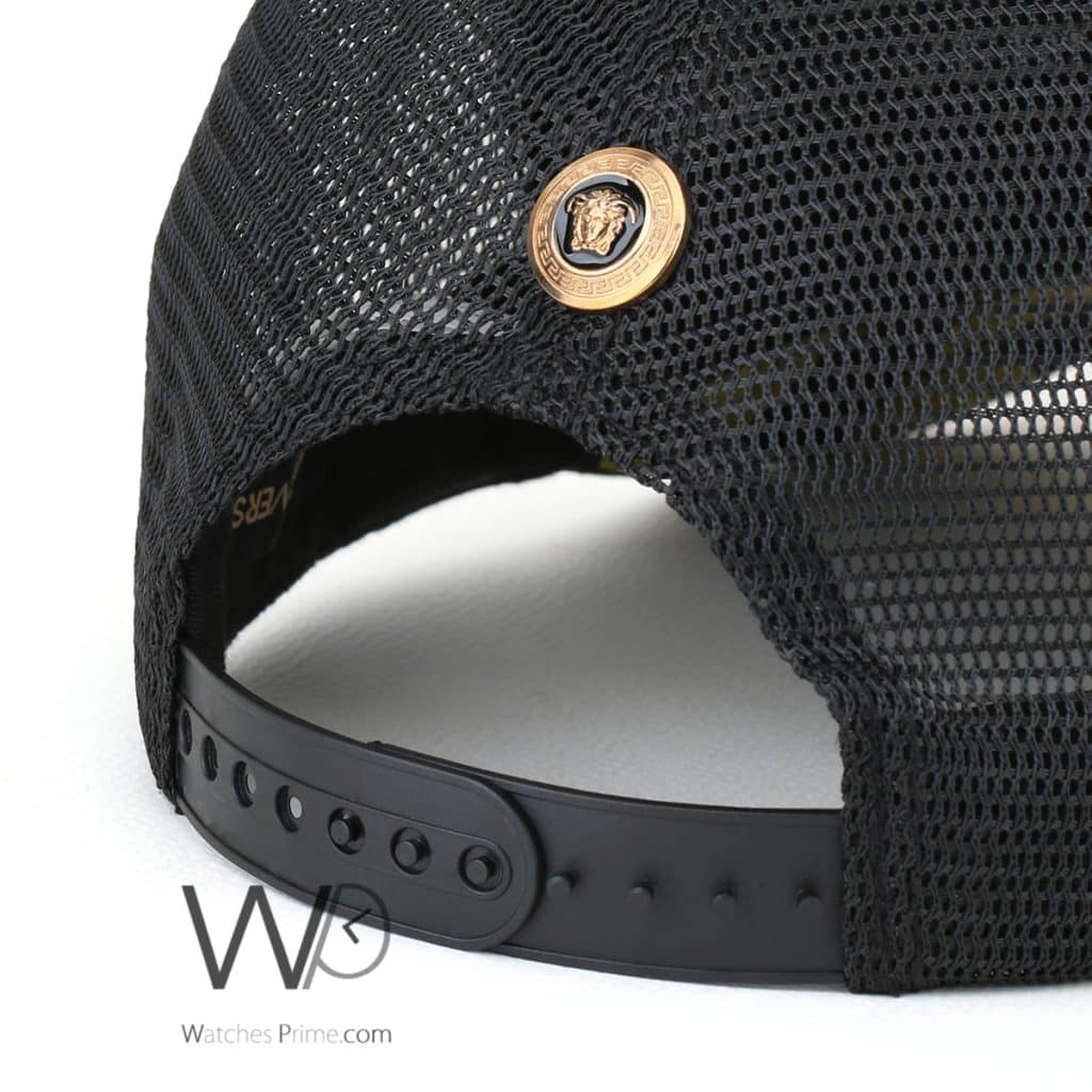 Versace Black Cotton Trucker Cap | Watches Prime