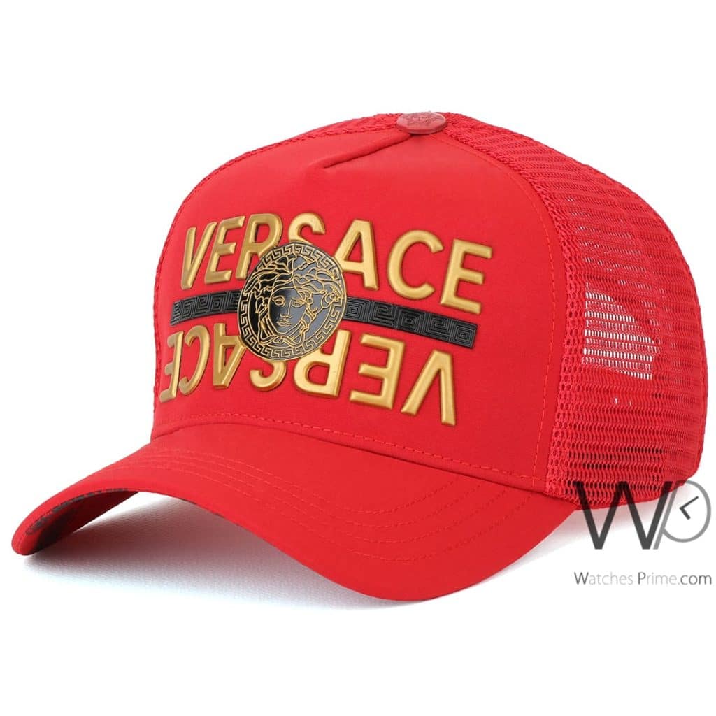 Versace Red Cotton Trucker Cap | Watches Prime