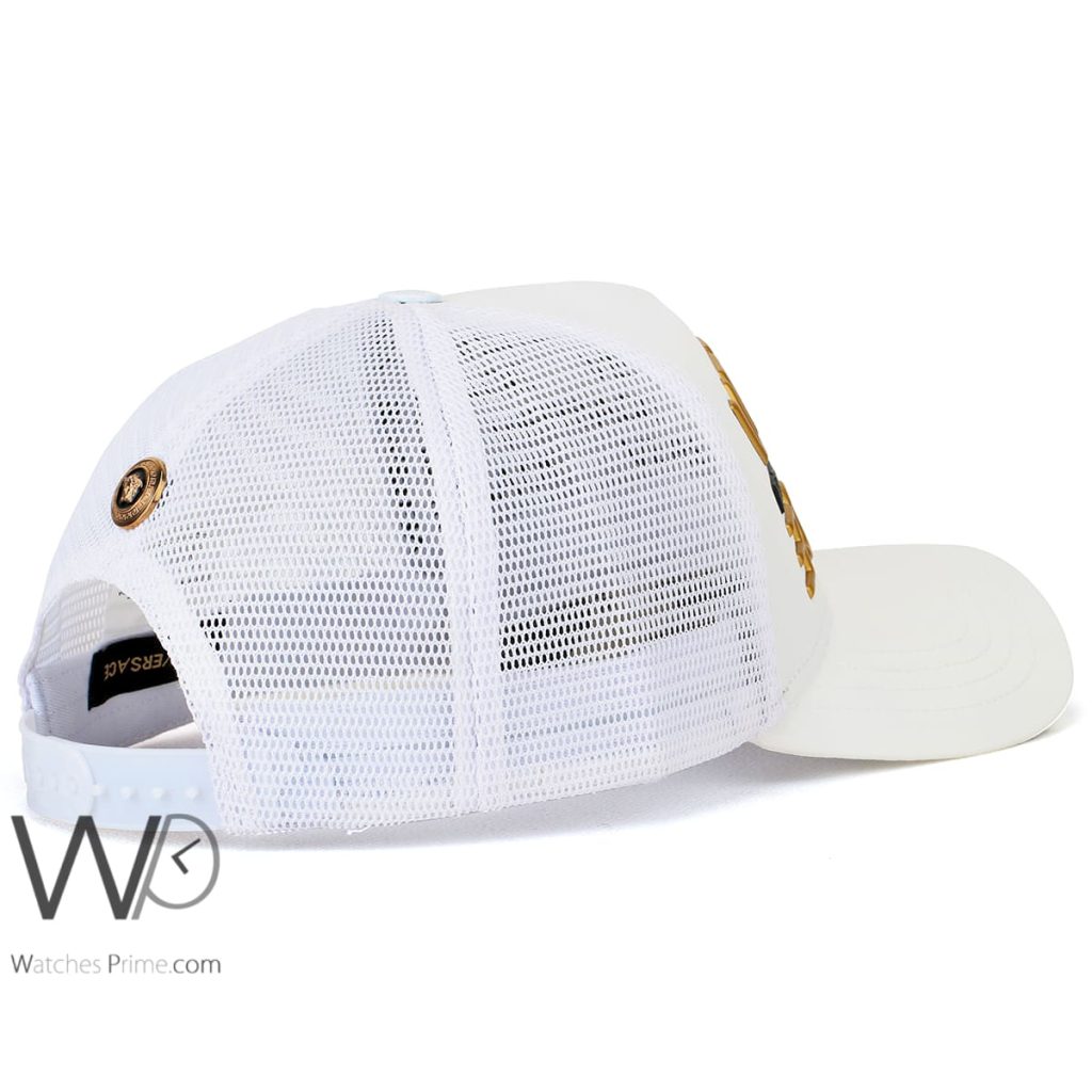 Versace White Cotton Trucker Cap | Watches Prime