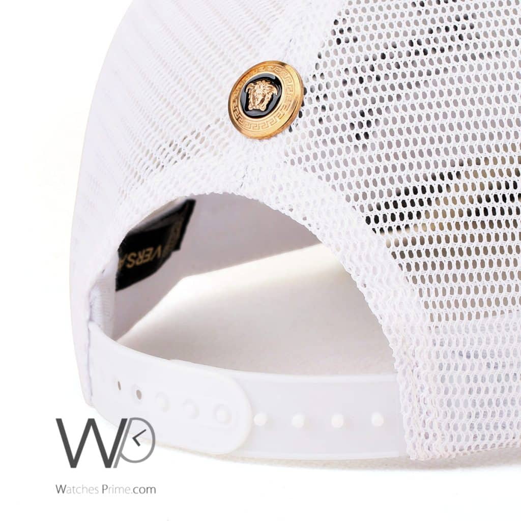 Versace White Cotton Trucker Cap | Watches Prime