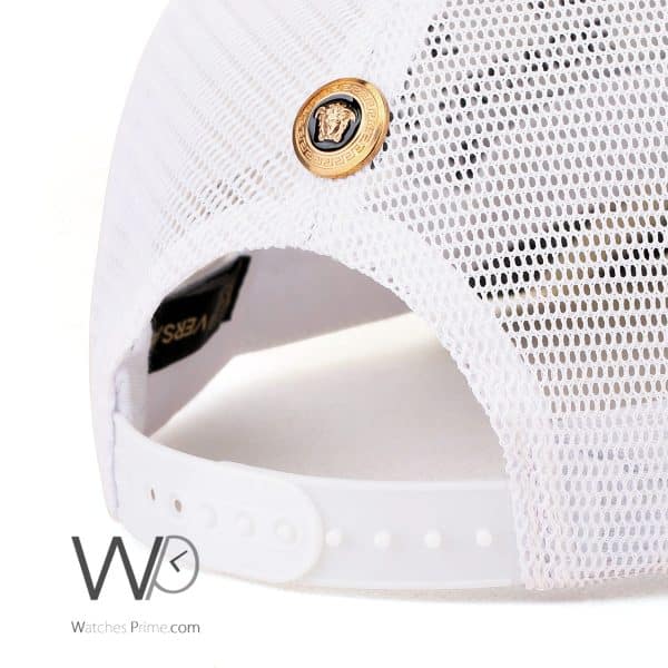 Versace White Cotton Trucker Cap | Watches Prime