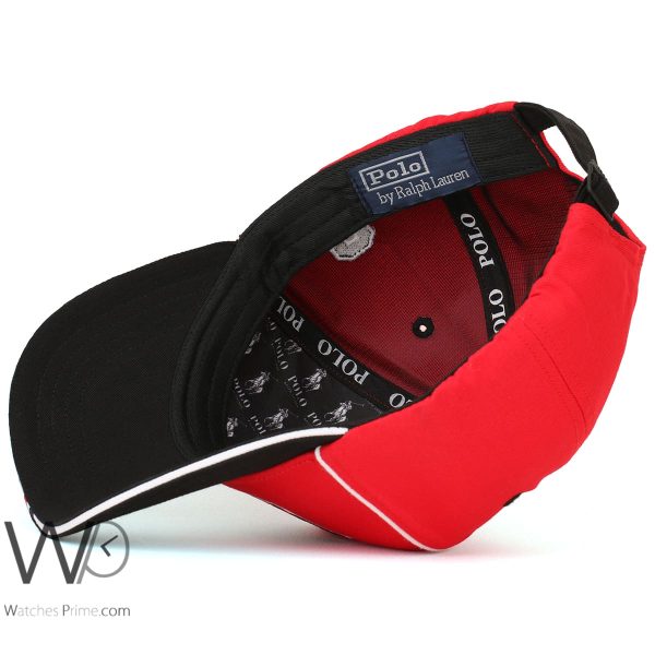 US Polo Ralph Lauren Baseball Red Black Cotton Cap | Watches Prime