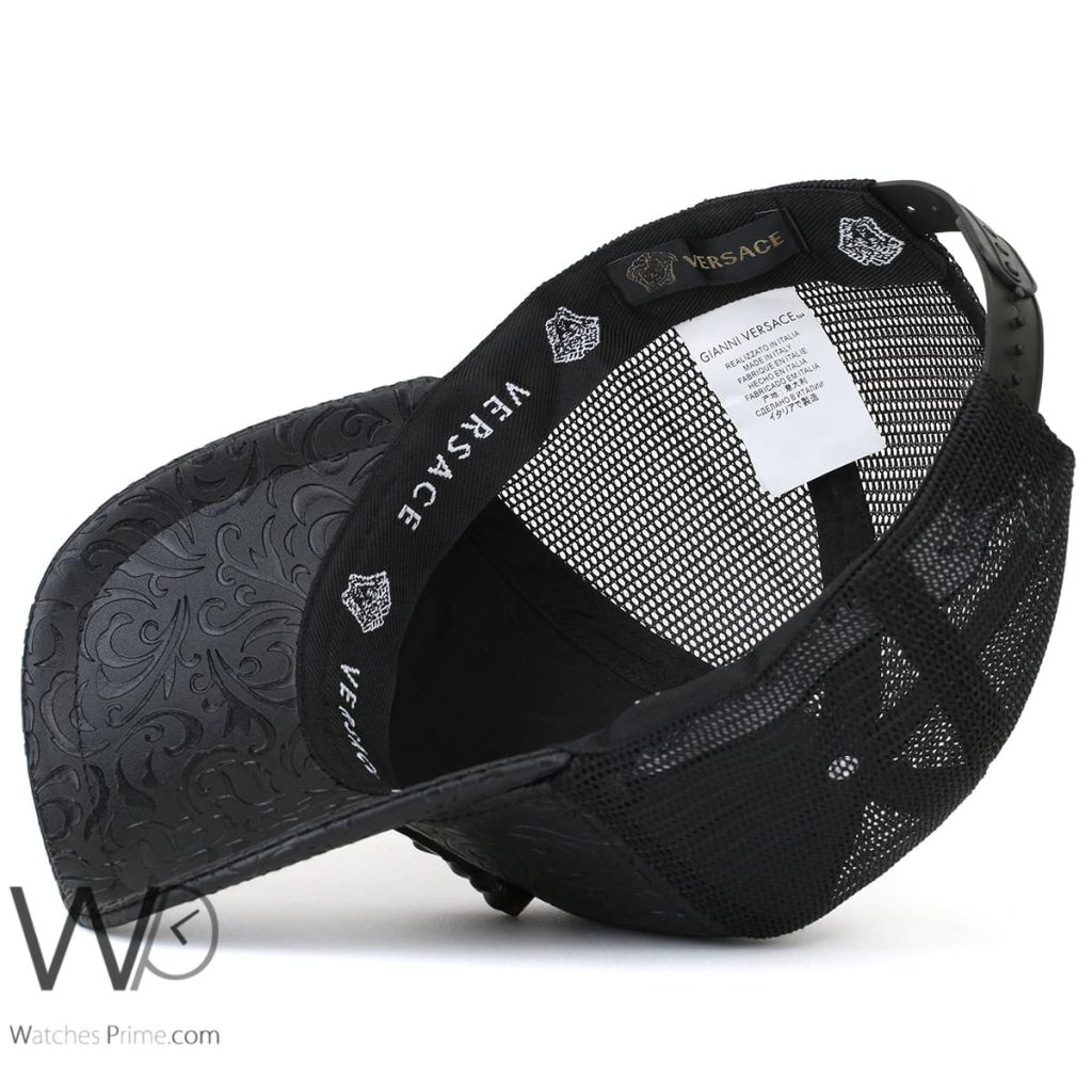 Versace Black Cotton Trucker Cap | Watches Prime
