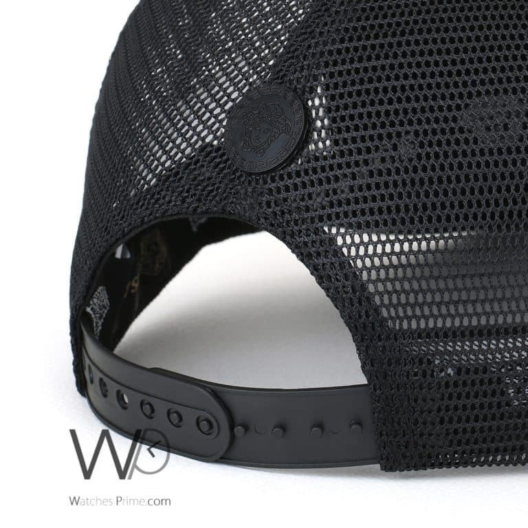 Versace Black Cotton Trucker Cap | Watches Prime