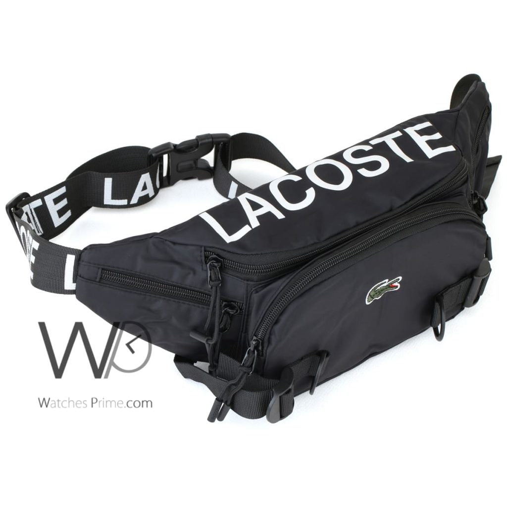 Black Lacoste Waterproof Waist Belt Bag Men | Watches Prime