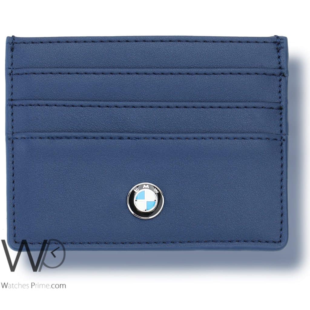 BMW Card Holder Wallet Blue For Men | Watches Prime
