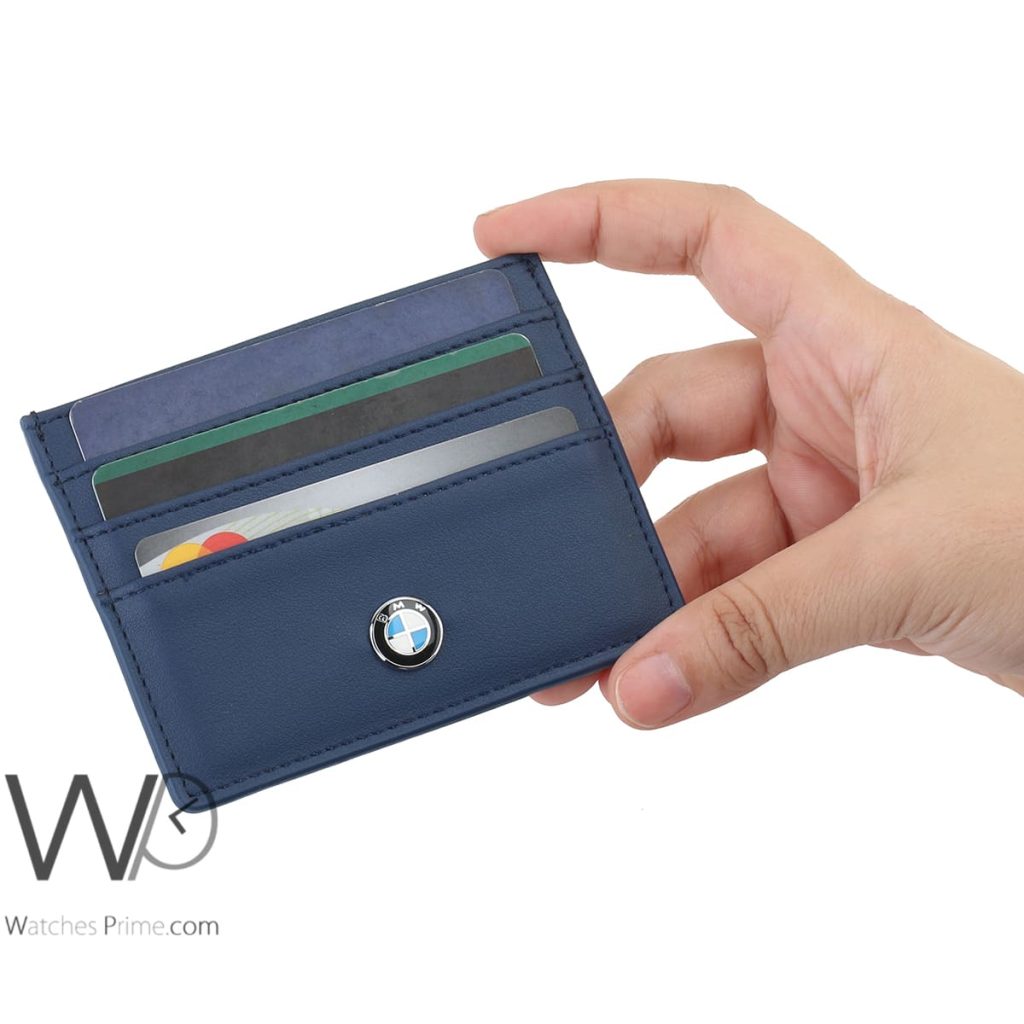 BMW Card Holder Wallet Blue For Men | Watches Prime