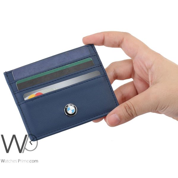 BMW Card Holder Wallet Blue For Men | Watches Prime