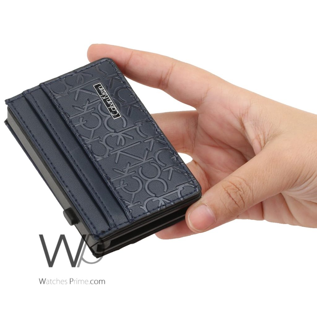 Calvin Klein Holder Card Wallet Blue For Men | Watches Prime