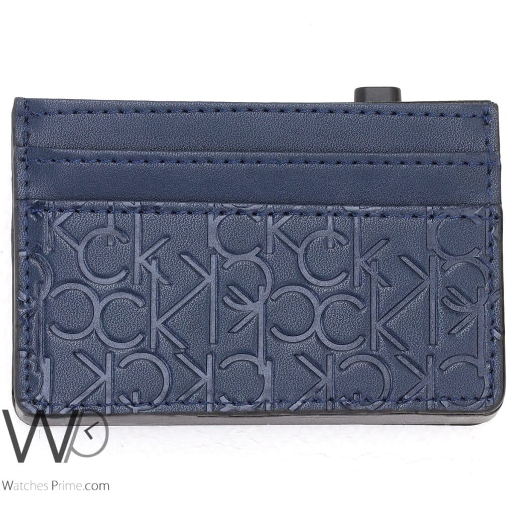 Calvin Klein Holder Card Wallet Blue For Men | Watches Prime