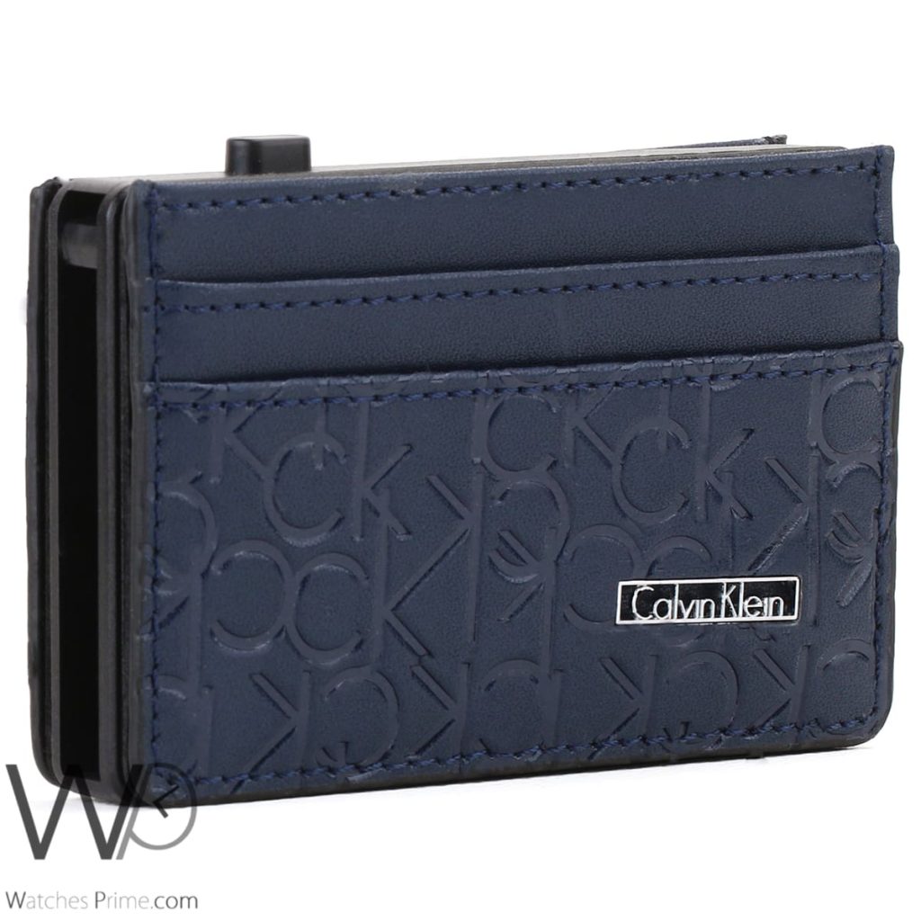 Calvin Klein Holder Card Wallet Blue For Men | Watches Prime