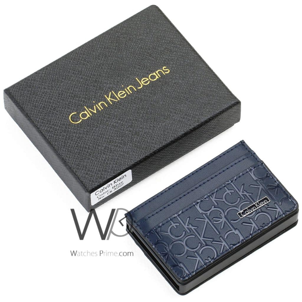Calvin Klein Holder Card Wallet Blue For Men | Watches Prime