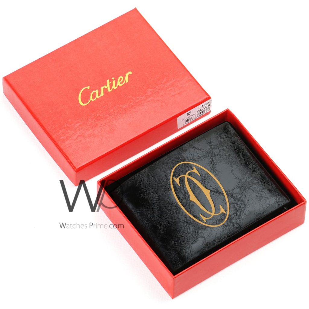 Cartier Leather Wallet Black For Men | Watches Prime