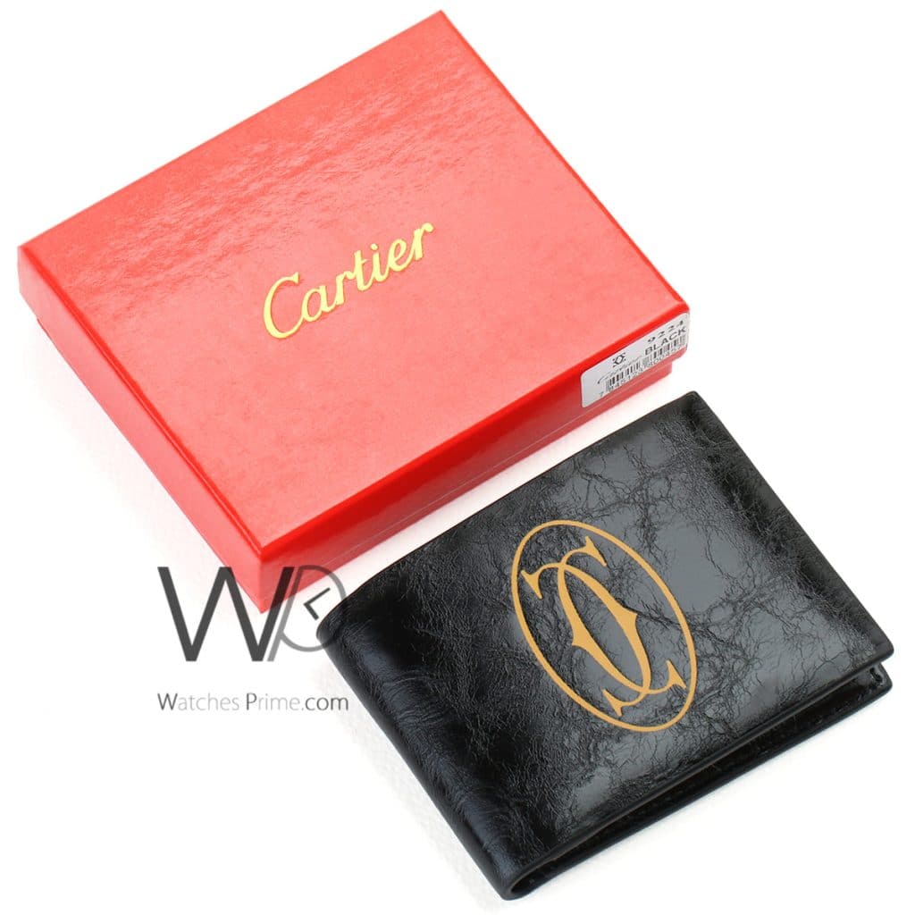 Cartier Leather Wallet Black For Men | Watches Prime