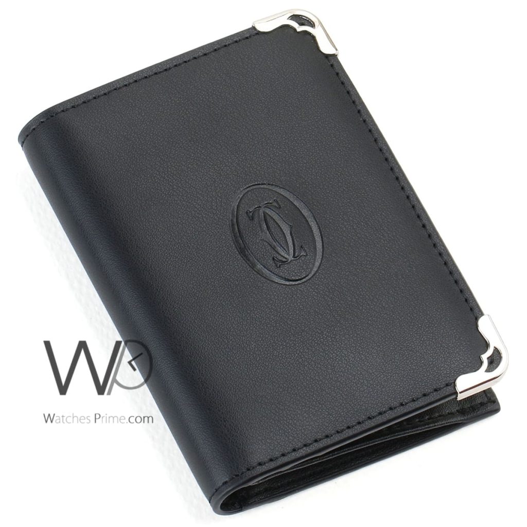 Cartier Wallet Black Leather For Men | Watches Prime