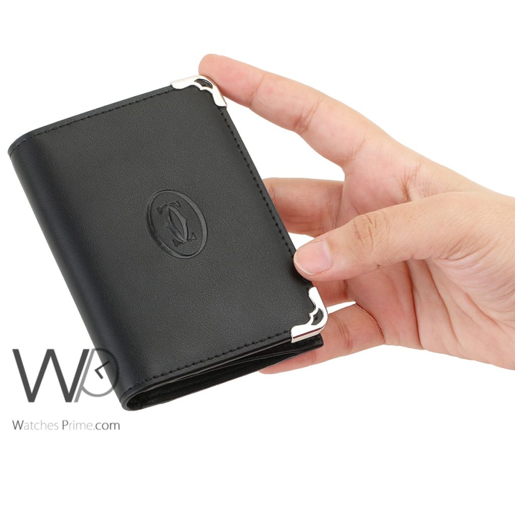 Cartier Wallet Black Leather For Men | Watches Prime