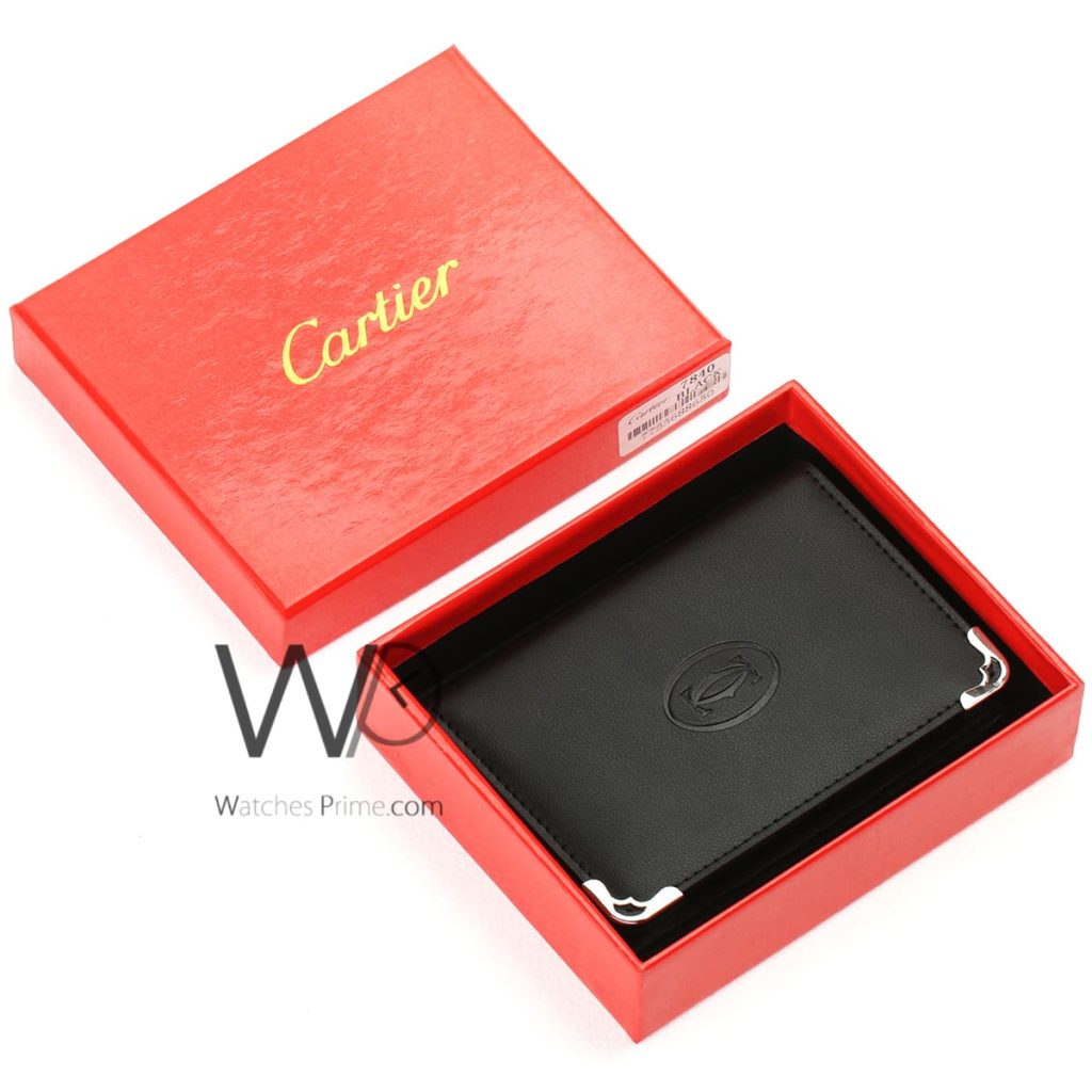 Cartier Wallet Black Leather For Men | Watches Prime