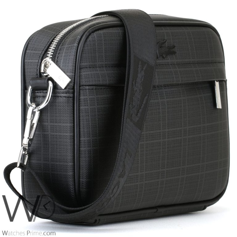 شنطة لاكوست رجالي كروس حقيبة كتف اسود | واتشز برايم