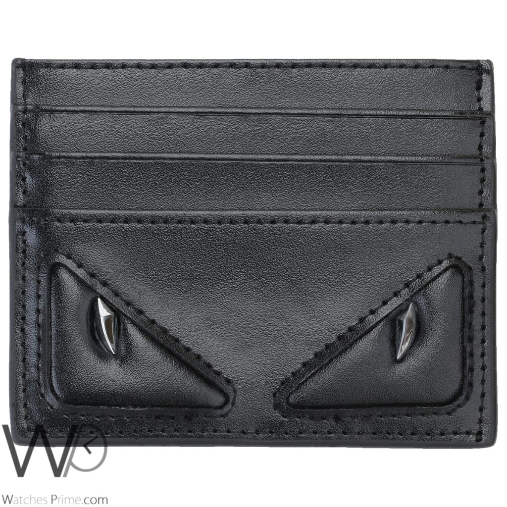 Fendi FF Eyes Card Holder wallet Men Black | Watches Prime