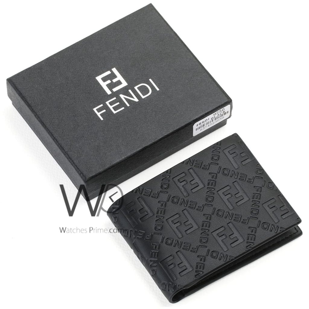 Fendi FF Wallet Leather For Men Black | Watches Prime