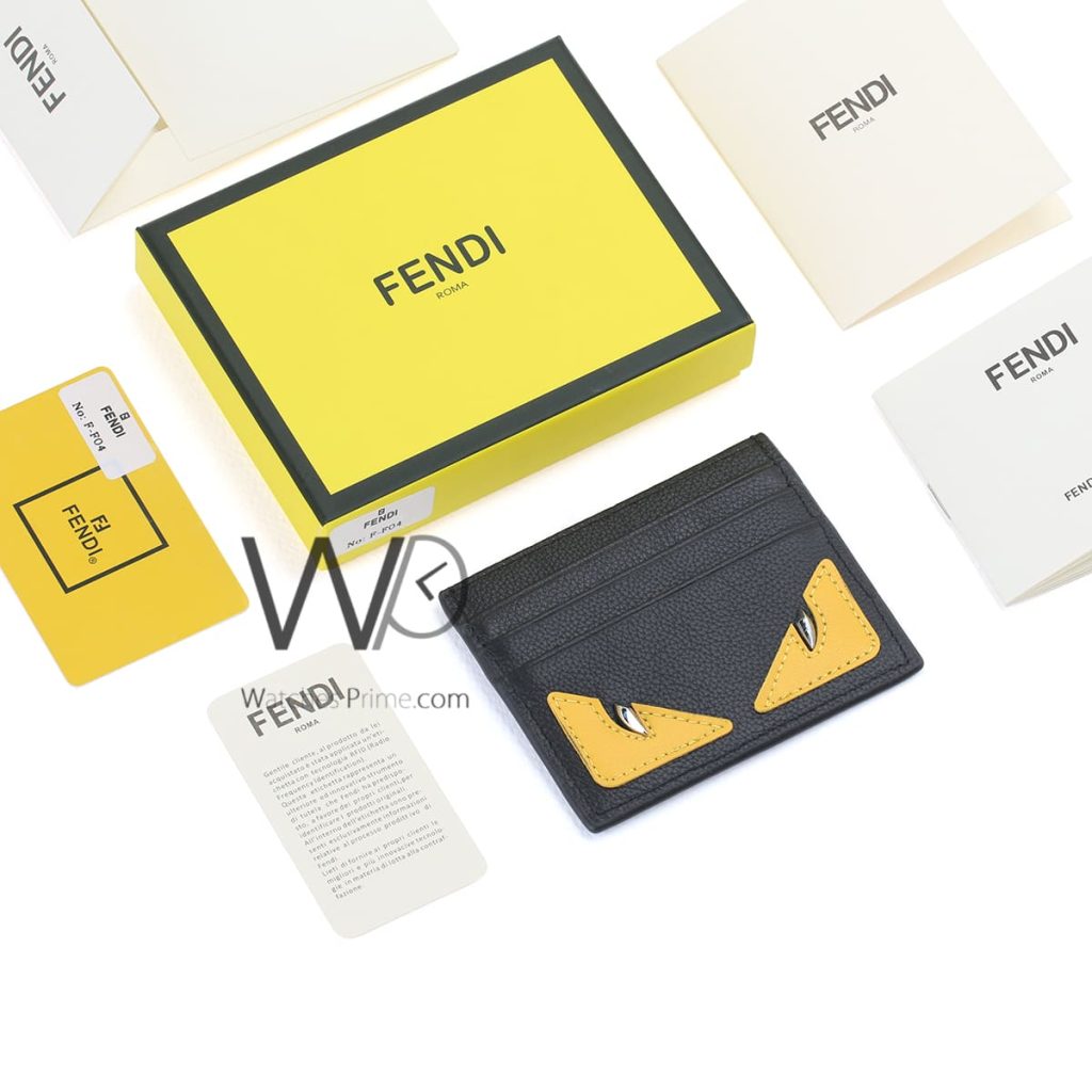 Fendi FF Card Holder Yellow Eyes For Men | Watches Prime
