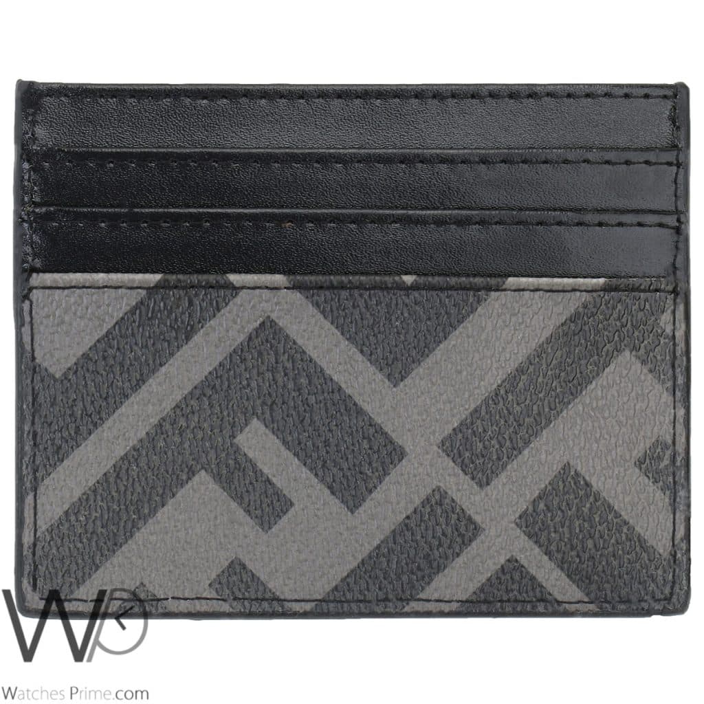 Fendi FF Patterned Card Holder Wallet Black | Watches Prime