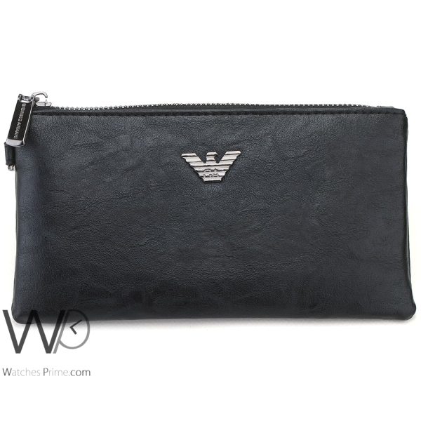 Giorgio Armani Handheld Wallet Black For Men | Watches Prime