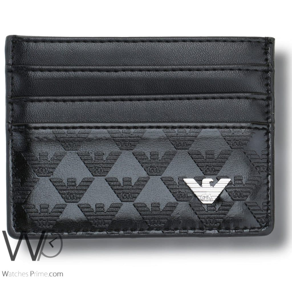 Giorgio Armani Holder Card Wallet Black Men | Watches Prime