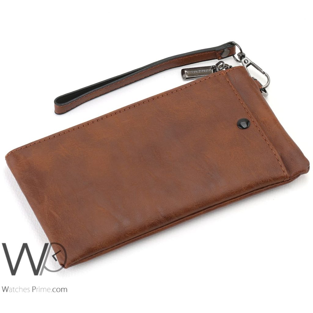 Giorgio Armani Handheld Wallet Brown For Men | Watches Prime