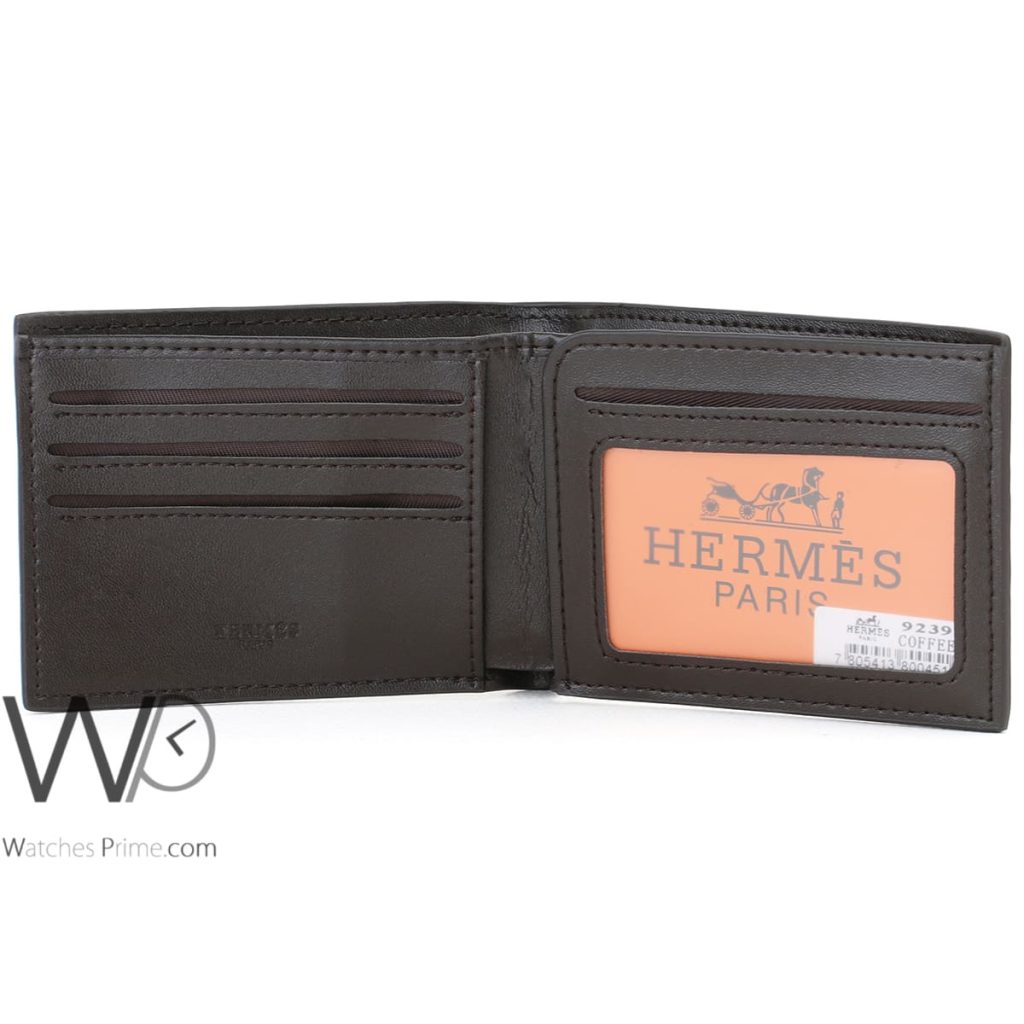 Hermes Paris Wallet Leather Brown For Men | Watches Prime