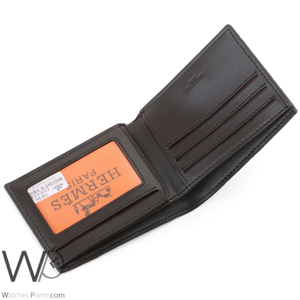 Hermes Paris Wallet Leather Brown For Men | Watches Prime