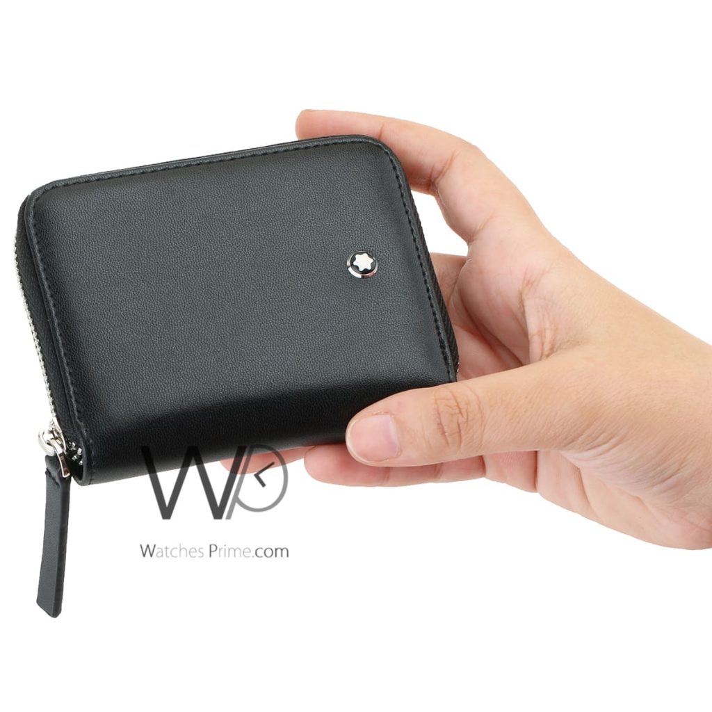 Montblanc coin purse zipper wallet Black | Watches Prime