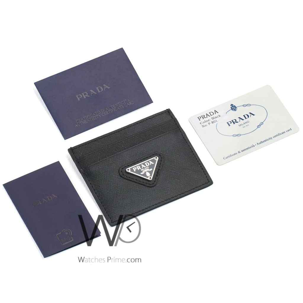Prada Card Holder Wallet For Men Black | Watches Prime