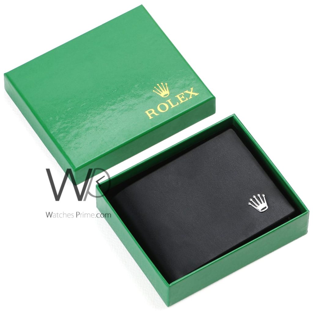 Rolex Wallet Leather Black For Men | Watches Prime