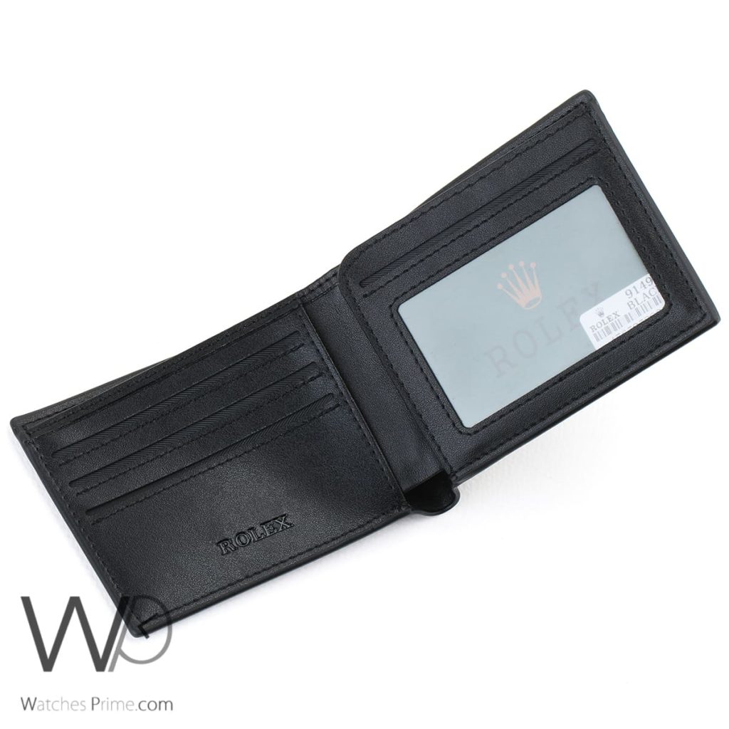 Rolex Wallet Leather Black For Men | Watches Prime