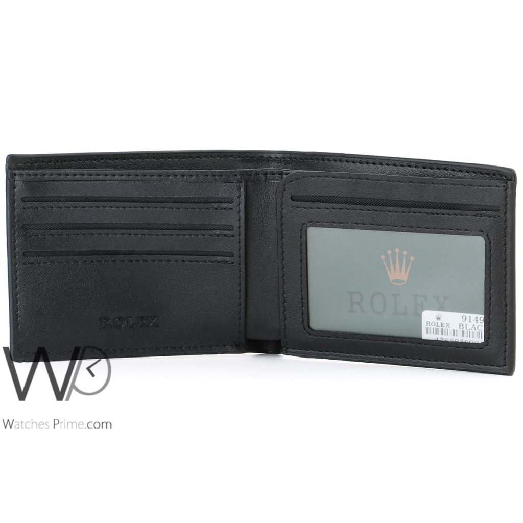 Rolex Wallet Leather Black For Men | Watches Prime
