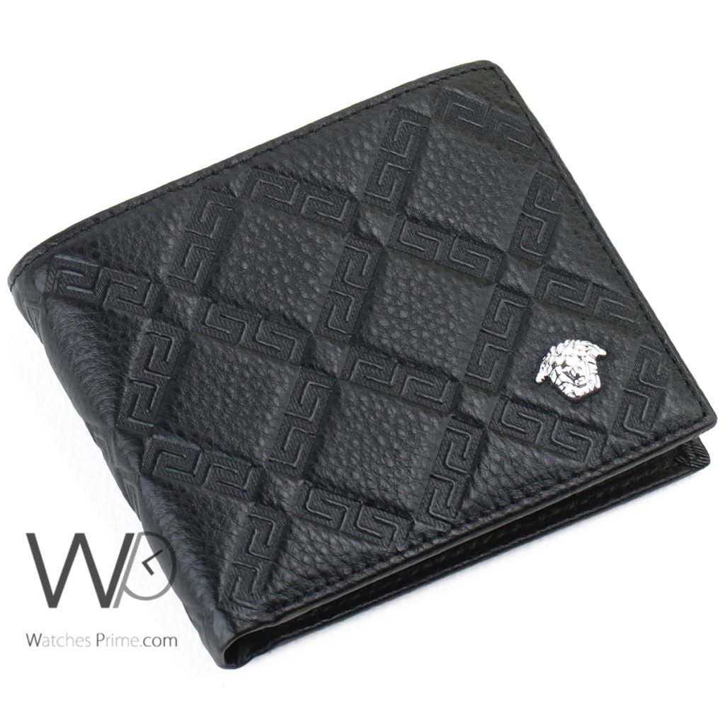 Versace Wallet For Men Leather Black | Watches Prime