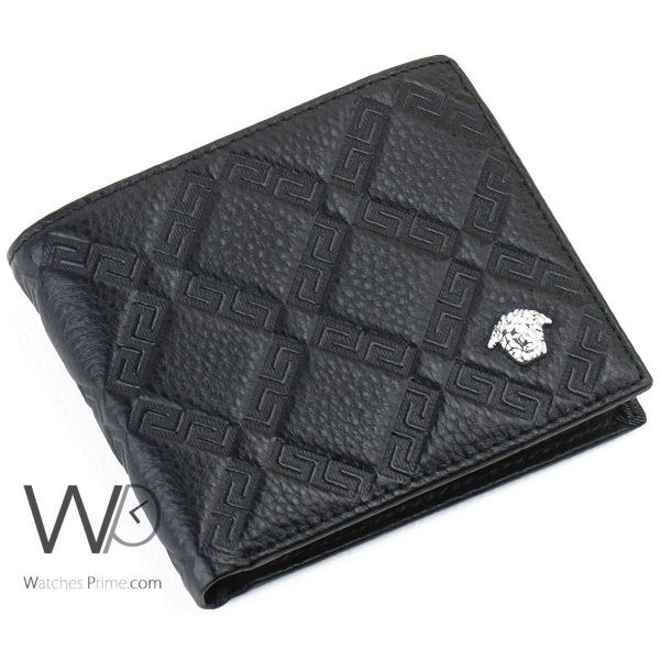 Versace Wallet For Men Leather Black | Watches Prime
