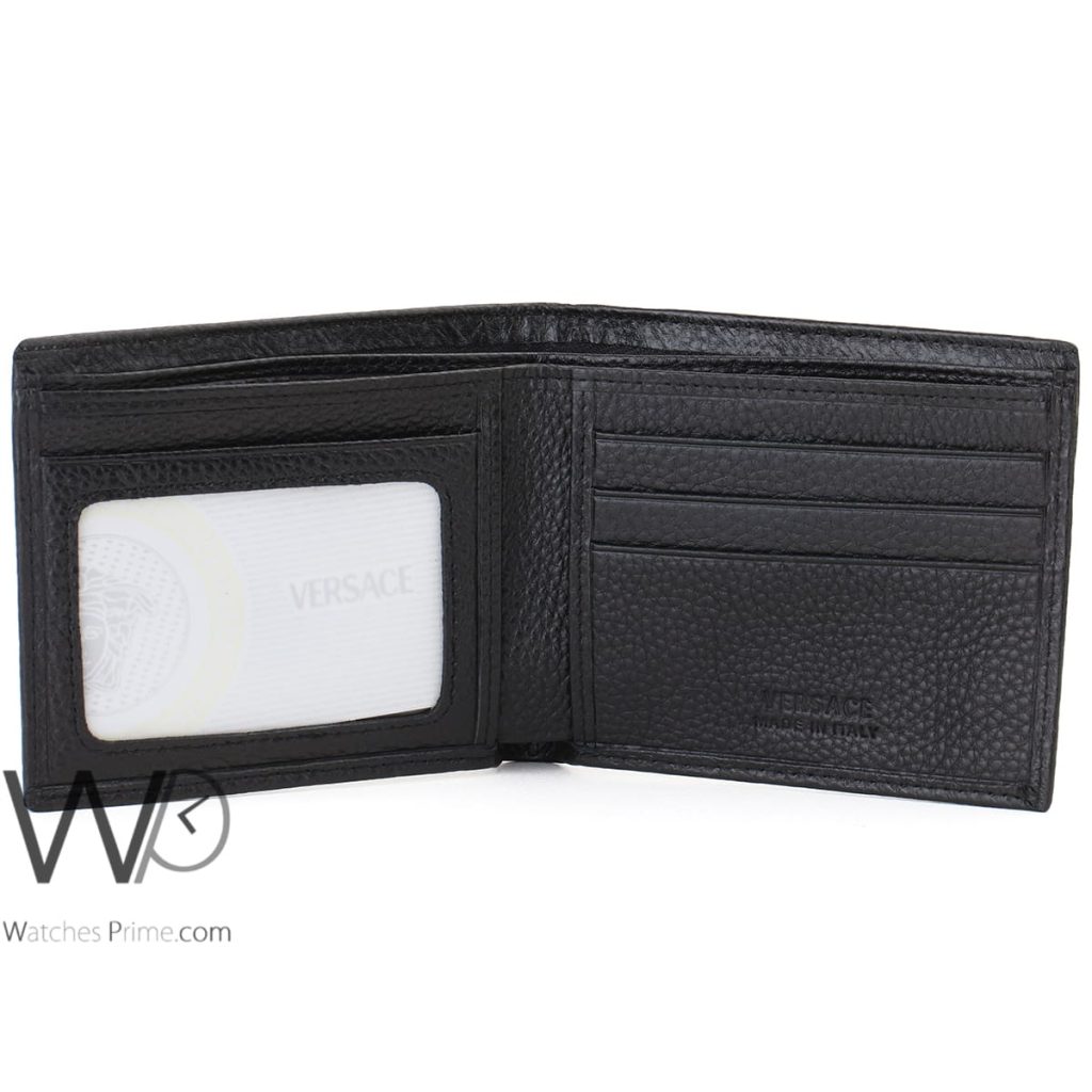Versace Wallet For Men Leather Black | Watches Prime