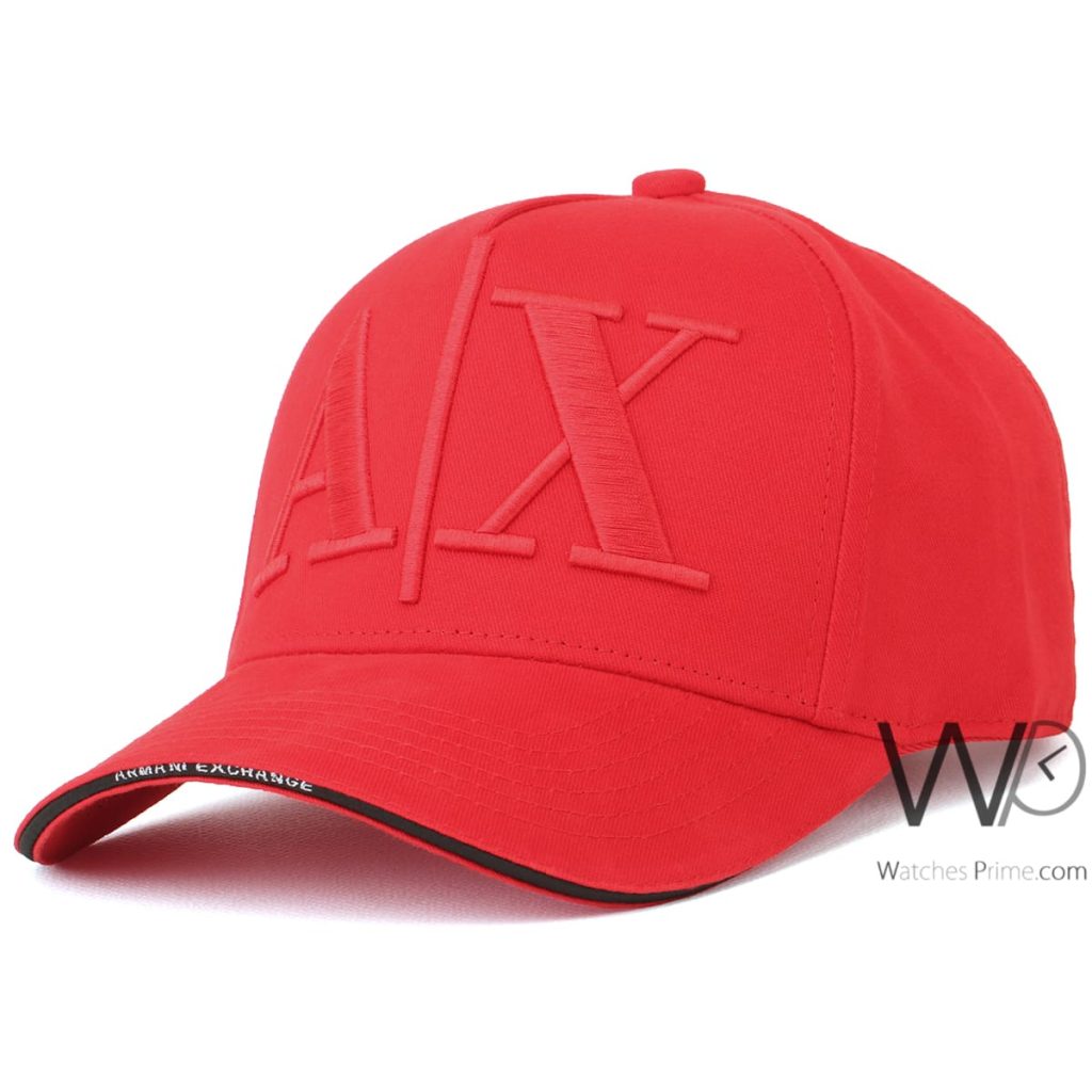 Armani Exchange AX Red Baseball Cotton Cap | Watches Prime