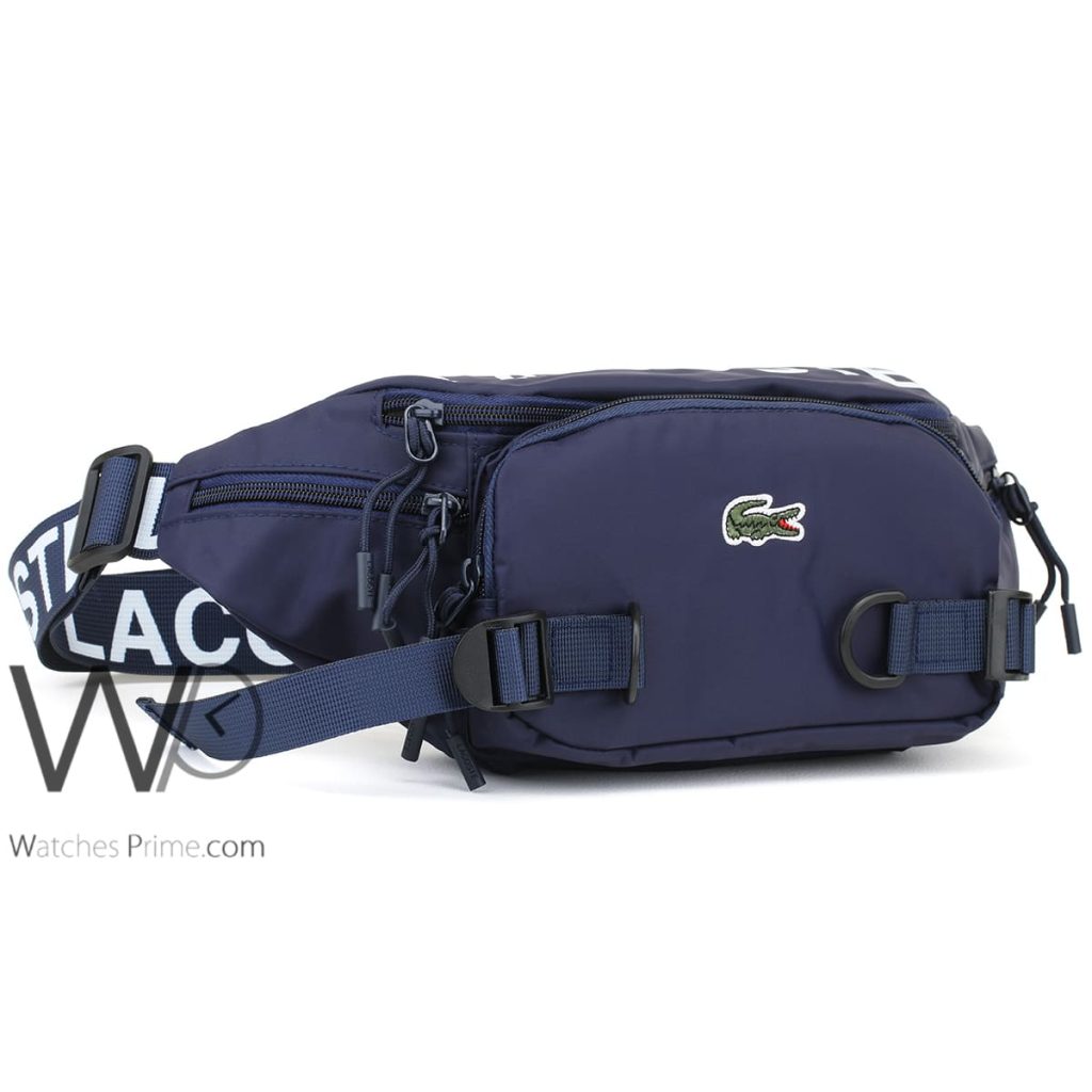Navy Blue Lacoste Waterproof Waist Bag Men | Watches Prime