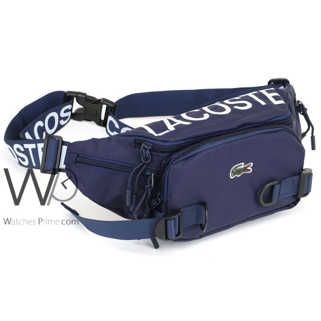Navy Blue Lacoste Waterproof Waist Bag Men | Watches Prime