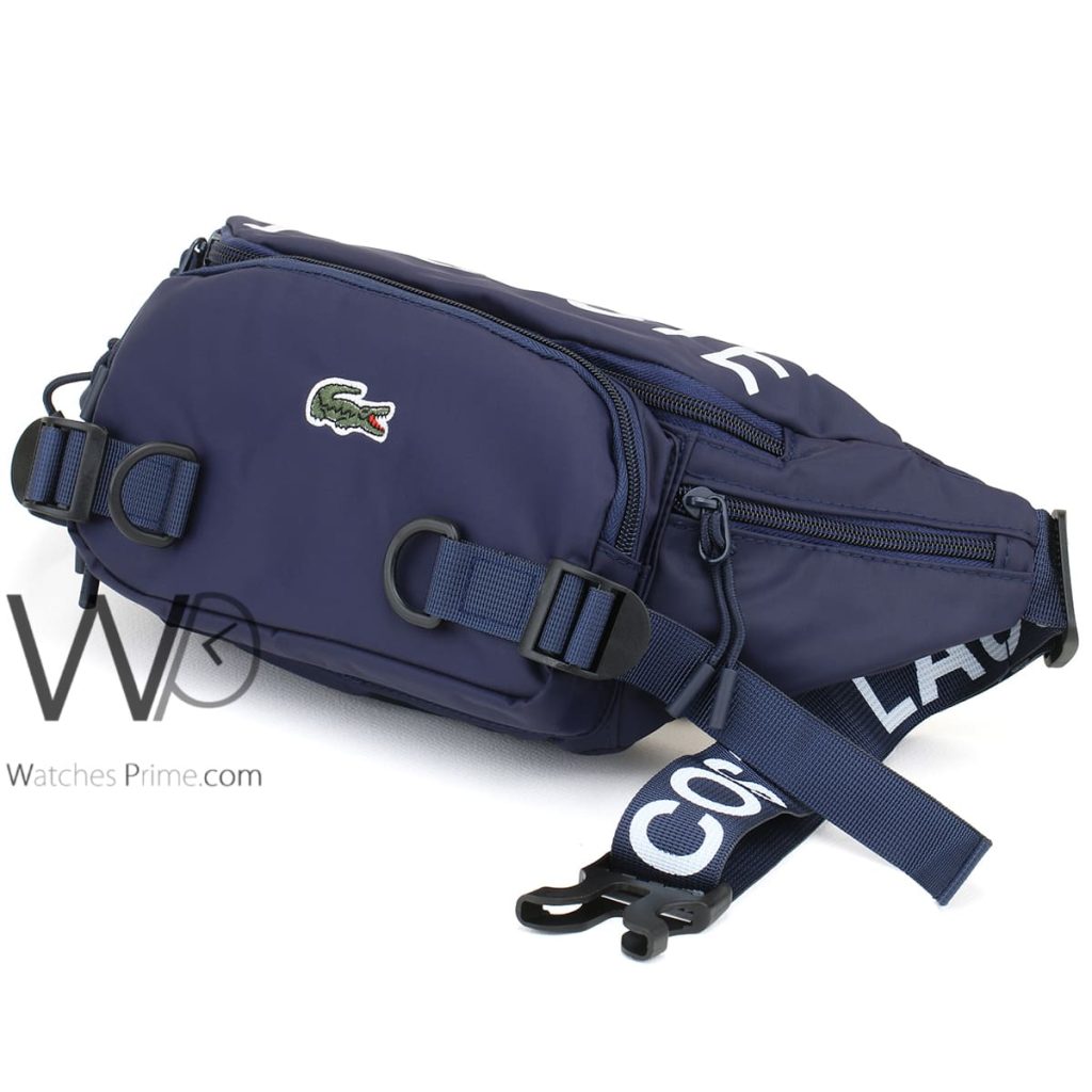 Navy Blue Lacoste Waterproof Waist Bag Men | Watches Prime