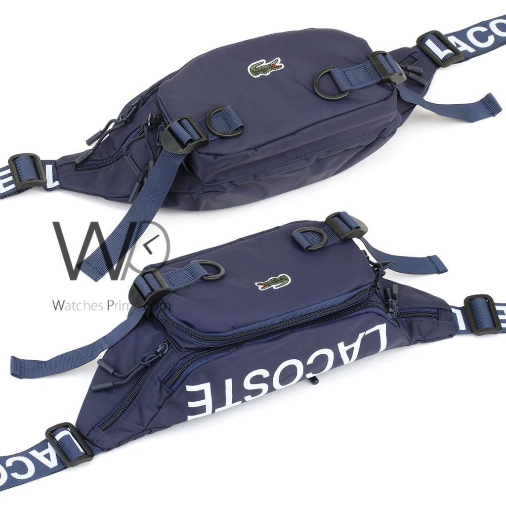 Navy Blue Lacoste Waterproof Waist Bag Men | Watches Prime