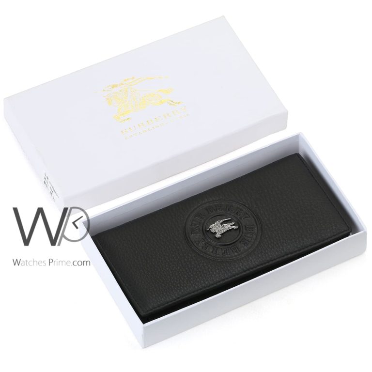 Burberry Long Wallet Black Leather For Men | Watches Prime
