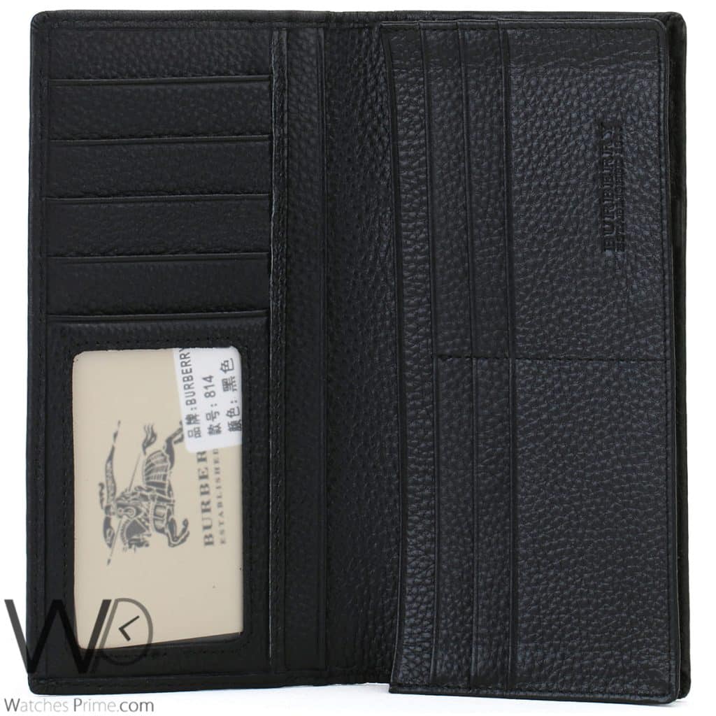 Burberry Long Wallet Black Leather For Men | Watches Prime